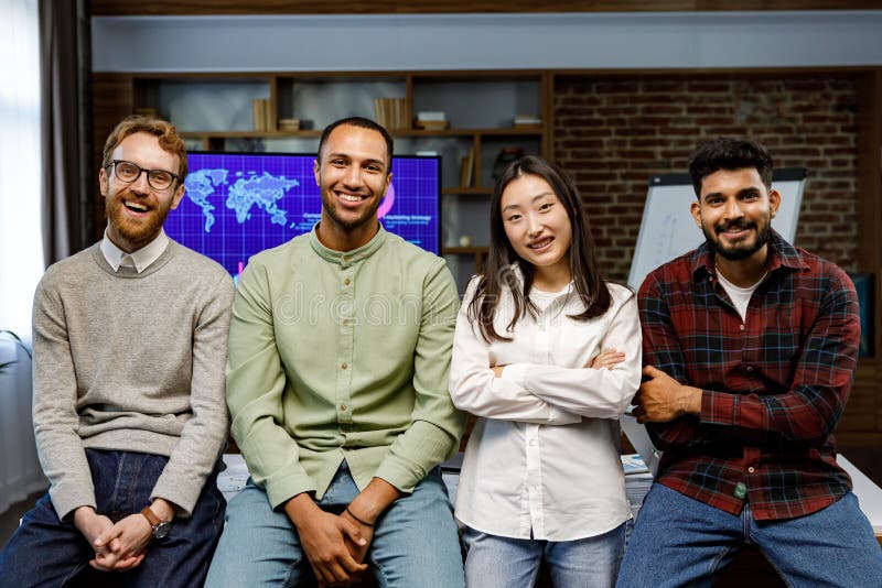 A Team of Young Multinational Business People are Working on a Startup ...