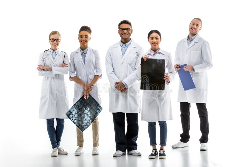 Team of Young Professional Doctors Standing Together Stock Image ...