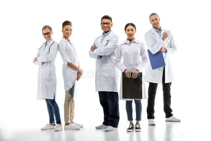 Team of Young Professional Doctors Standing Together Stock Image ...