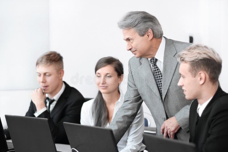 Team of Young Professionals at the Training in Techno Center Stock ...