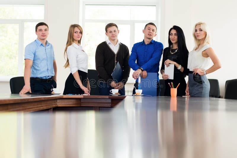 The Team of Young Successful Business People in the Office of St Stock ...