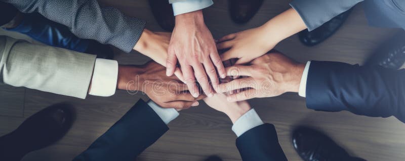Teambuilding Concept. Business Team Putting Their Hands Together, Top ... Teambuilding Concept. Business Team Putting Their Hands Together, Top ...