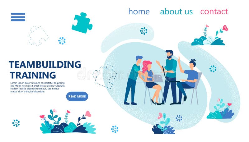 Teambuilding Training Banner Concept Vector Illustration Stock Vector ...