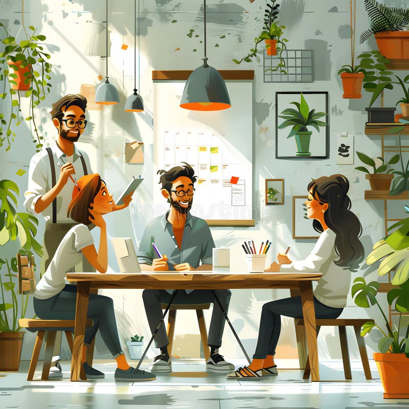 Collaborative Idea Generation - Team Brainstorming Session Stock ...