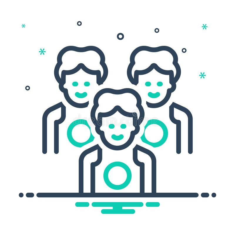 Mix Icon for Teams, Group and Friends Stock Illustration - Illustration ...
