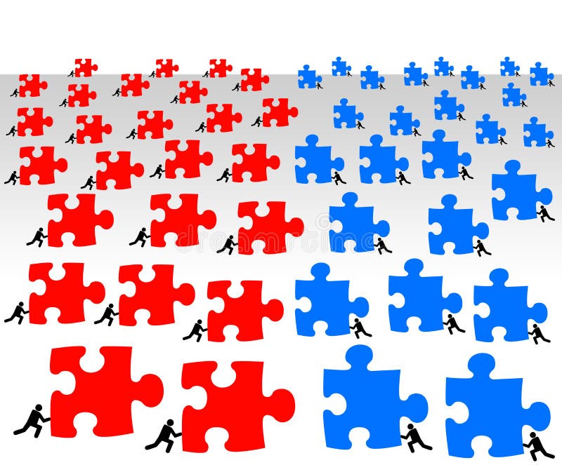 Two Opposing Teams Reach To An Agreement Stock Illustration ...