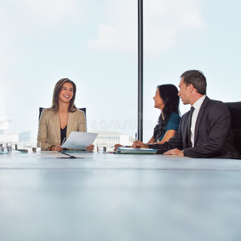 The Teams Talking Strategy. a Group of Businesspeople in a Meeting ...