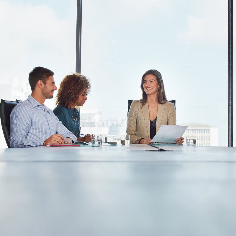 The Teams Talking Strategy. a Group of Businesspeople in a Meeting ...
