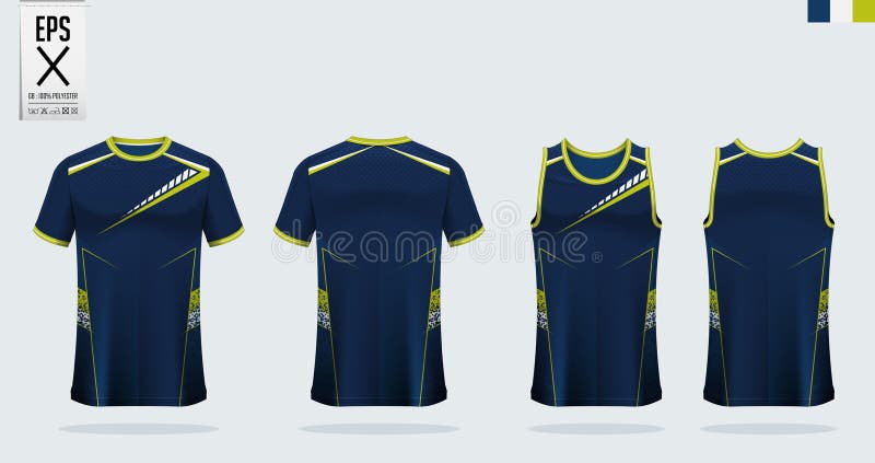 T-shirt Sport Mockup Template Design for Soccer Jersey, Football Kit ...