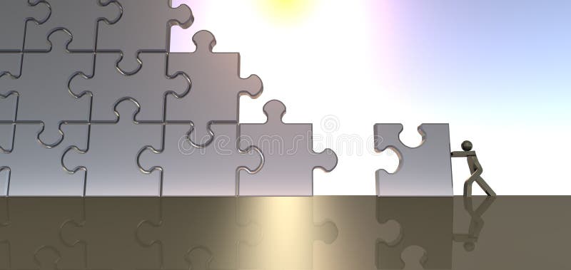 People Pushing Together The Word TEAM Stock Illustration - Illustration ...