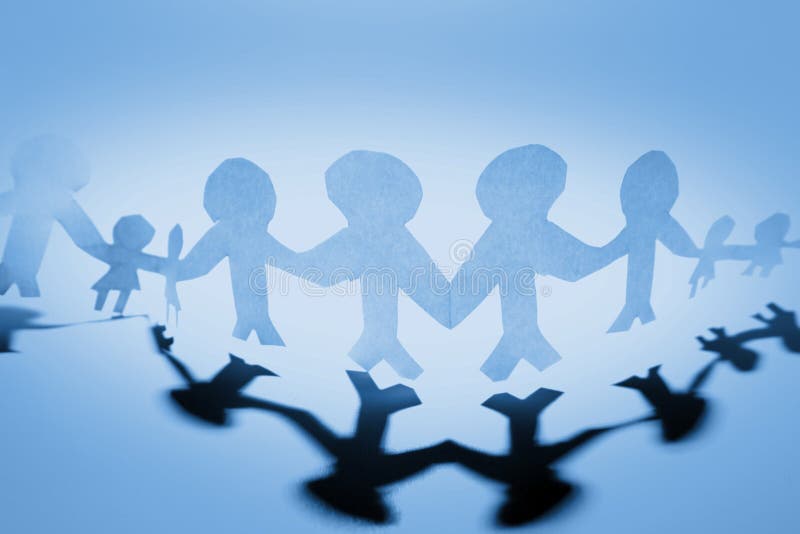 Broken Paper People Chain stock photo. Image of community - 25063278