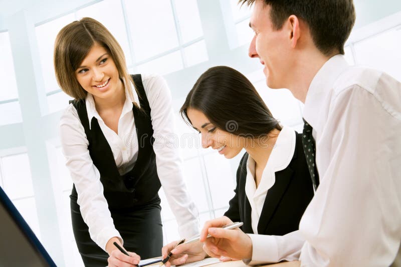 Interview stock photo. Image of happy, group, interview - 4556904