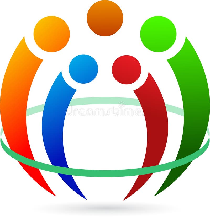 Teamwork logo stock vector. Illustration of drawing, circle - 26195054