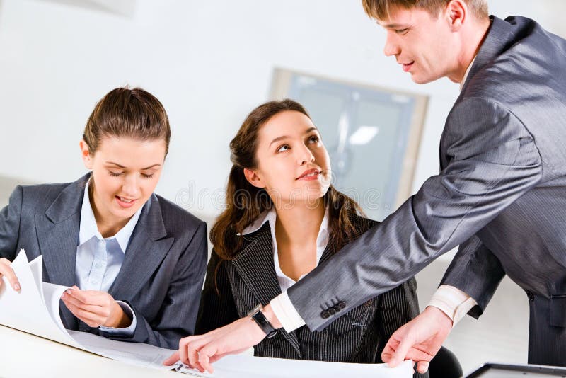 Teamwork stock image. Image of employee, colleague, looking - 3857367