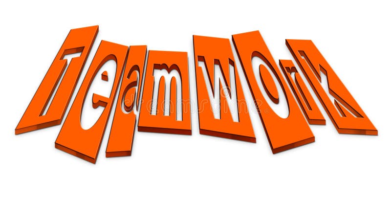 Teamwork 3D text stock illustration. Illustration of plan - 22959538