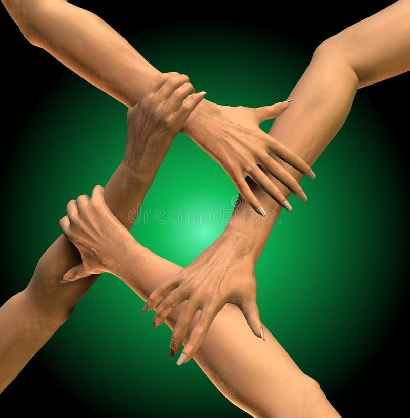 Hands together stock illustration. Illustration of mutually - 5445556