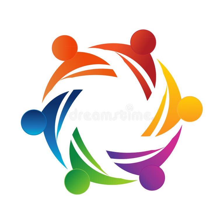 Teamwork 6 People Stripes Logo Stock Vector - Illustration of mixed ...