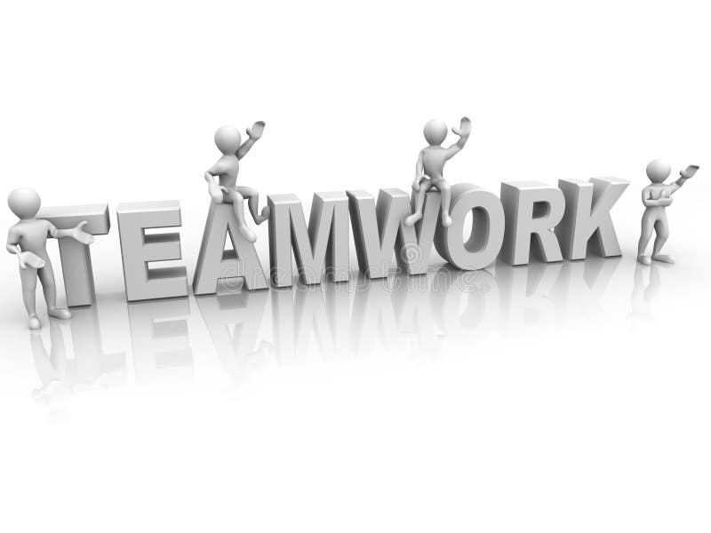 Three men. Teamwork stock illustration. Illustration of blue - 9119371