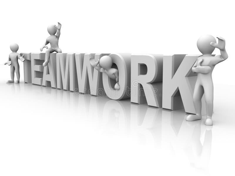 Three men. Teamwork stock illustration. Illustration of blue - 9119371