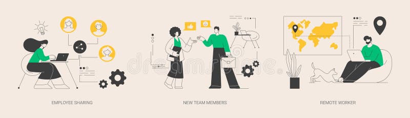 Teamwork Abstract Characters. Business People Working Together on ...