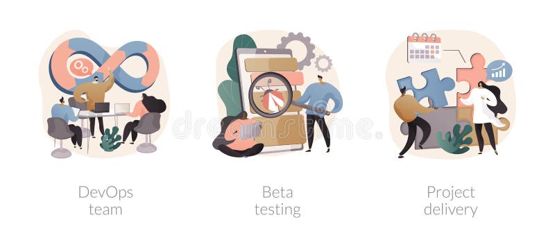 It Teamwork Abstract Concept Vector Illustrations. Stock Vector ...