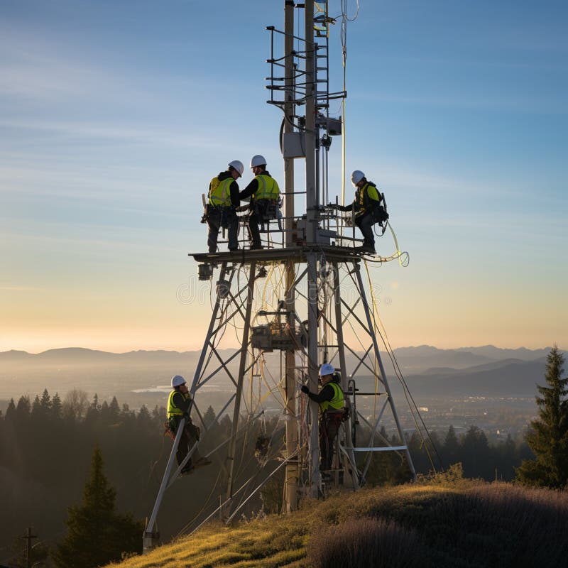 Teamwork in Action: Construction Workers at an Electrical Substation ...