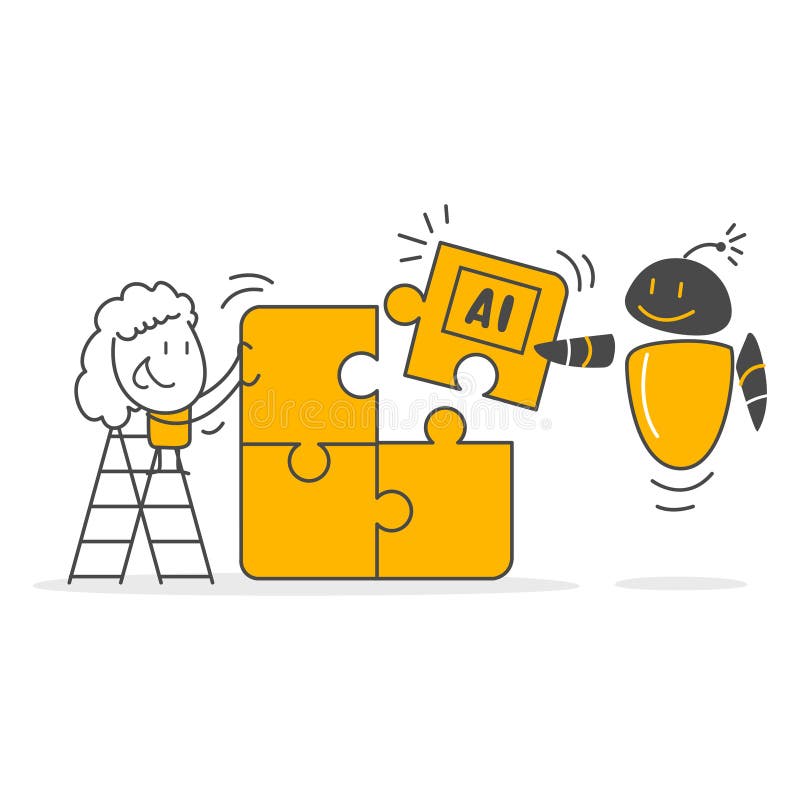 Teamwork with AI. Innovation and Development of New Technology Stock ...