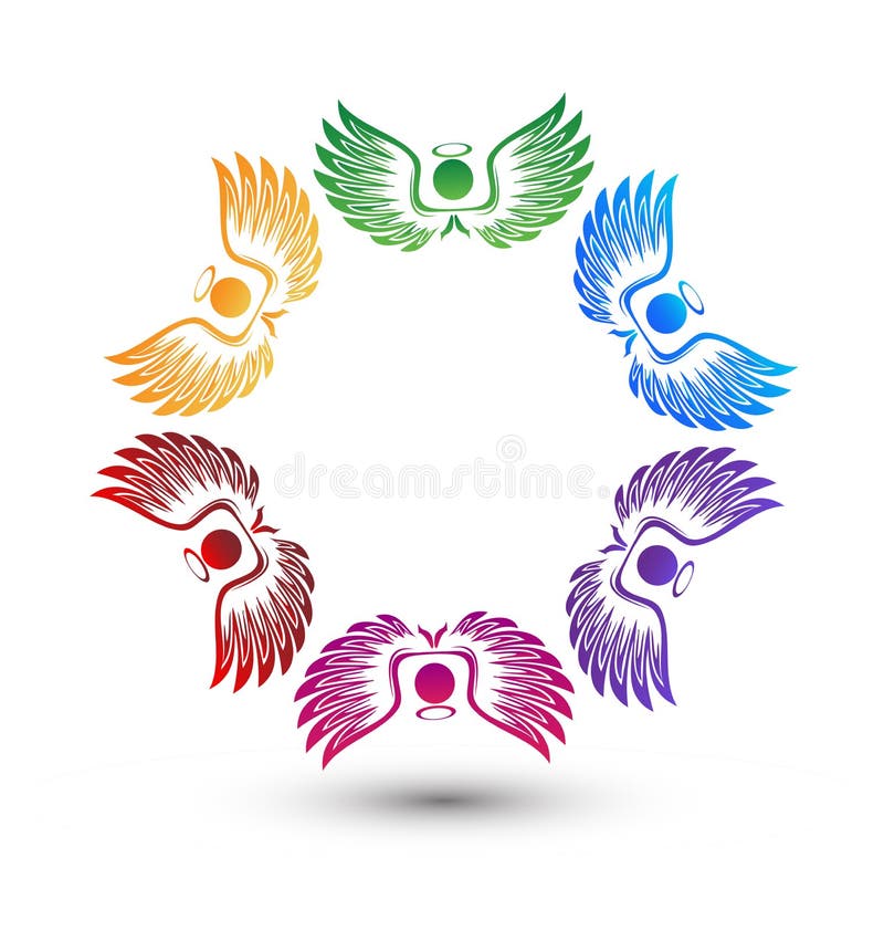 Teamwork Angel People Icon Vector Stock Vector - Illustration of ...