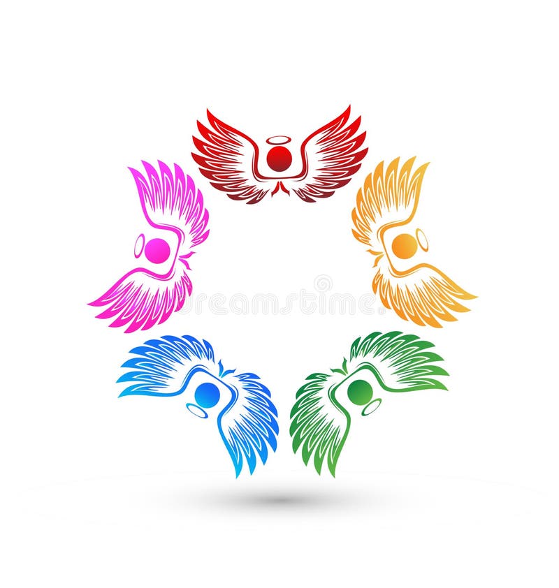 Teamwork Angel People Icon Vector Stock Vector - Illustration of ...