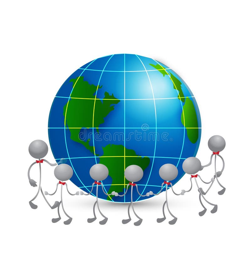 Teamwork Around World Business Logo Concept L Stock Vector ...