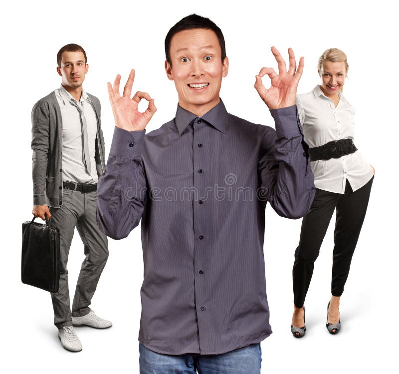 Teamwork Asian Man Shows Ok Stock Photos - Free & Royalty-Free Stock ...