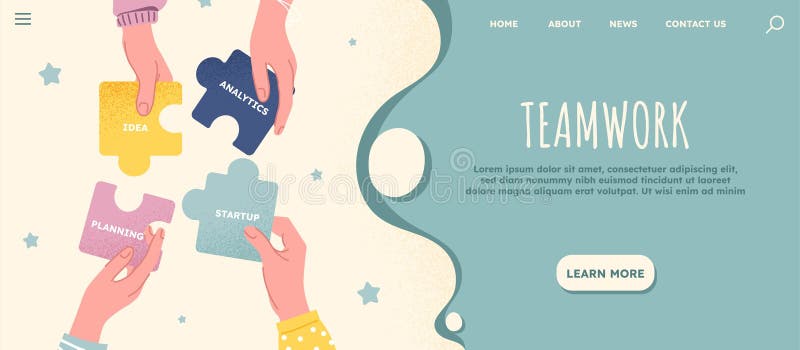 Teamwork banner concept stock vector. Illustration of graphic - 269885532
