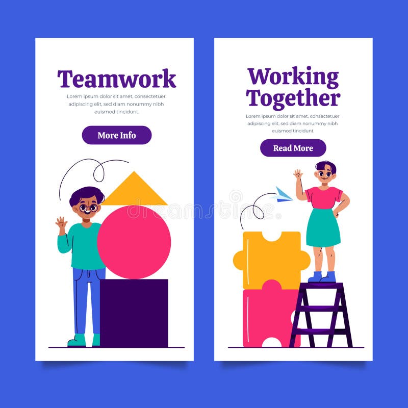 Teamwork banner set stock vector. Illustration of coworker - 301958332