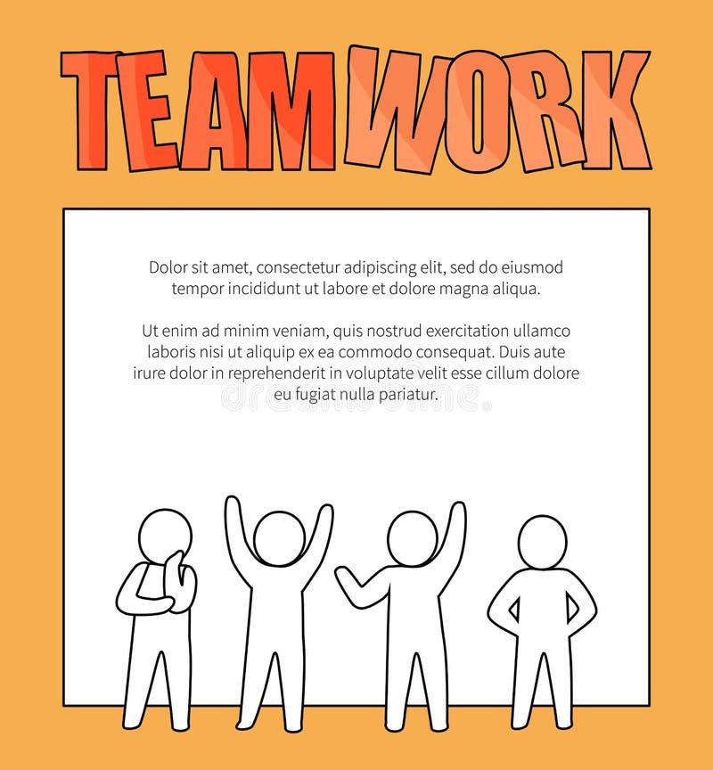 Teamwork-Bild Und Text Auf Vektor-Illustration Vektor Abbildung ...