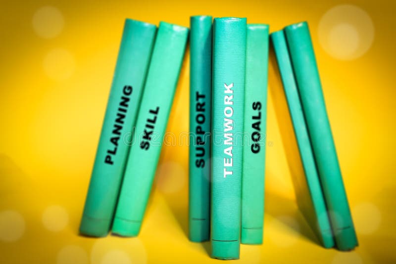 Teamwork Concept, Relevant Words on the Book Spine Stock Image - Image ...