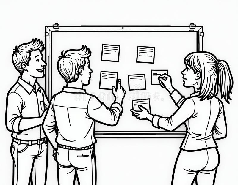 Teamwork Brainstorming Collaboration Planning Sticky Notes Project ...