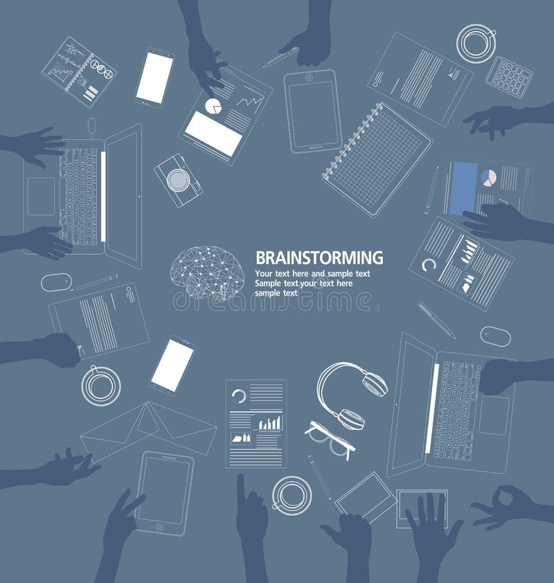 Teamwork And Brainstorming Concept Stock Illustration - Illustration of ...
