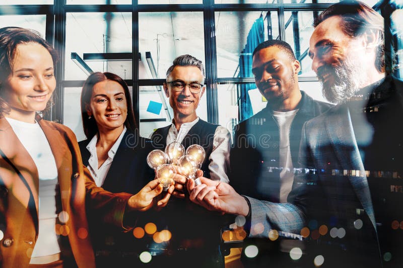 Teamwork and Brainstorming Concept with Businessmen that Share an Idea ...