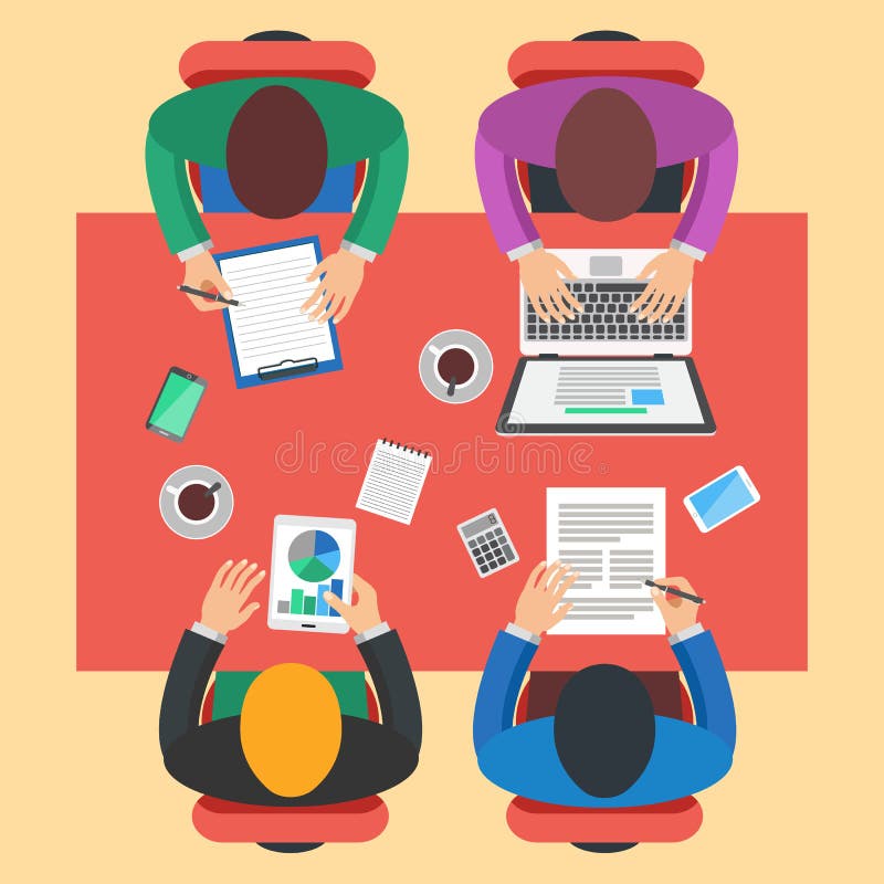 Teamwork, Brainstorming Concept Stock Vector - Illustration of group ...