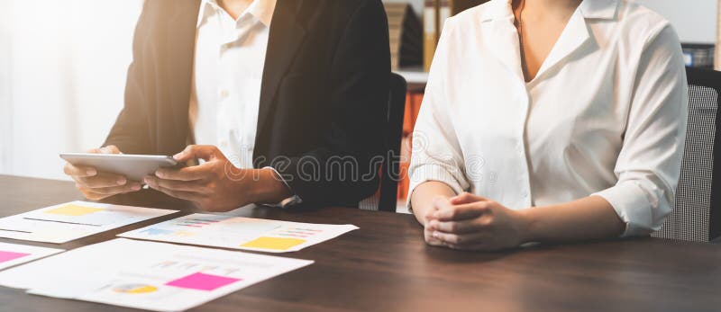 Teamwork Brainstorming Meeting and New Startup Project in Workplace ...