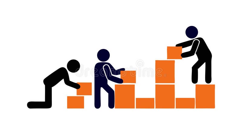 Teamwork Building Blocks Collaboration, Vector Design Generative AI ...