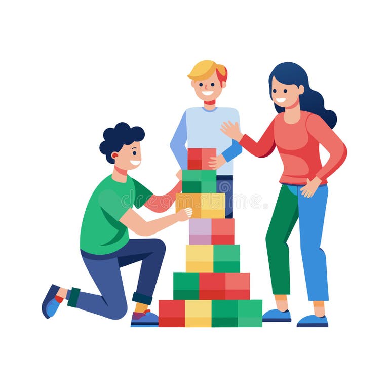 Teamwork Building Tower: Diverse Group Constructing with Blocks ...