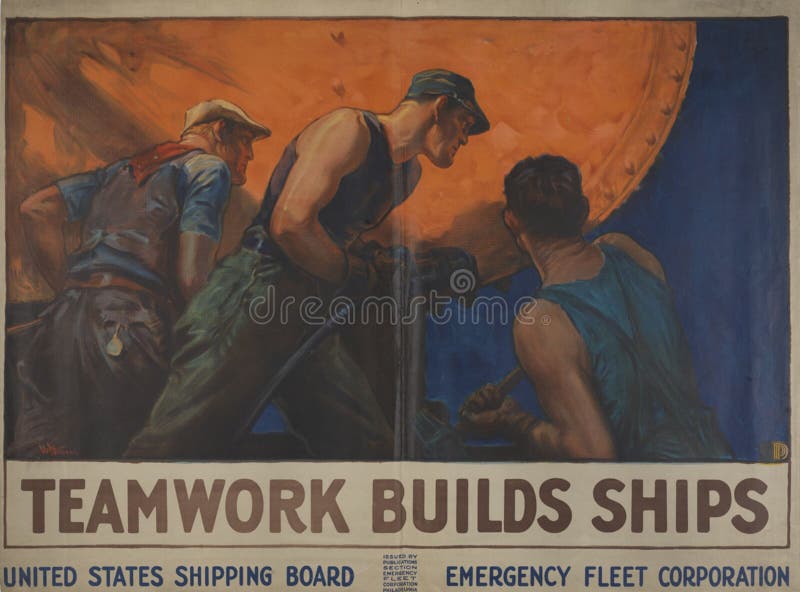 Teamwork Builds Ships stock photo. Image of fiction - 222537408