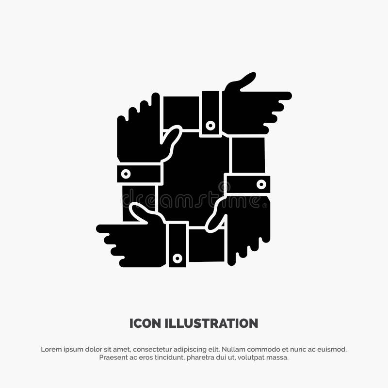 Collaboration Hands Teamwork Rounded Icon Vector Stock Vector ...