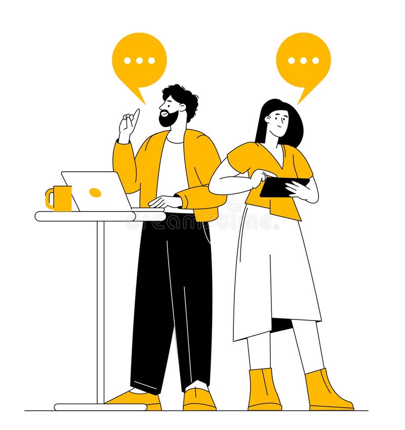 Teamwork Business Communication Concept. Stock Vector - Illustration of ...