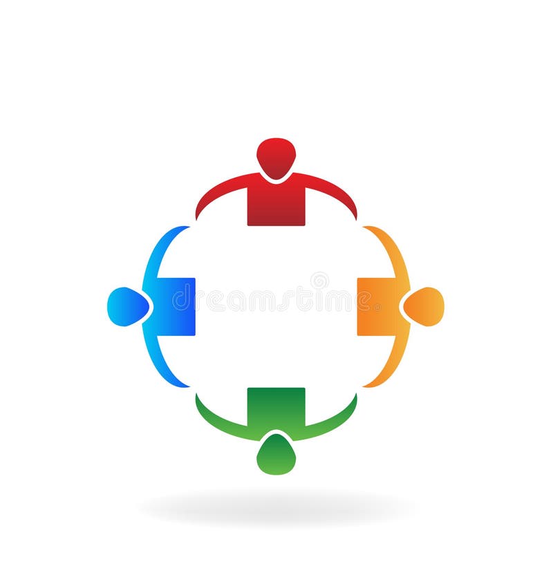 Teamwork Business People in Circle Group Vector Stock Vector ...