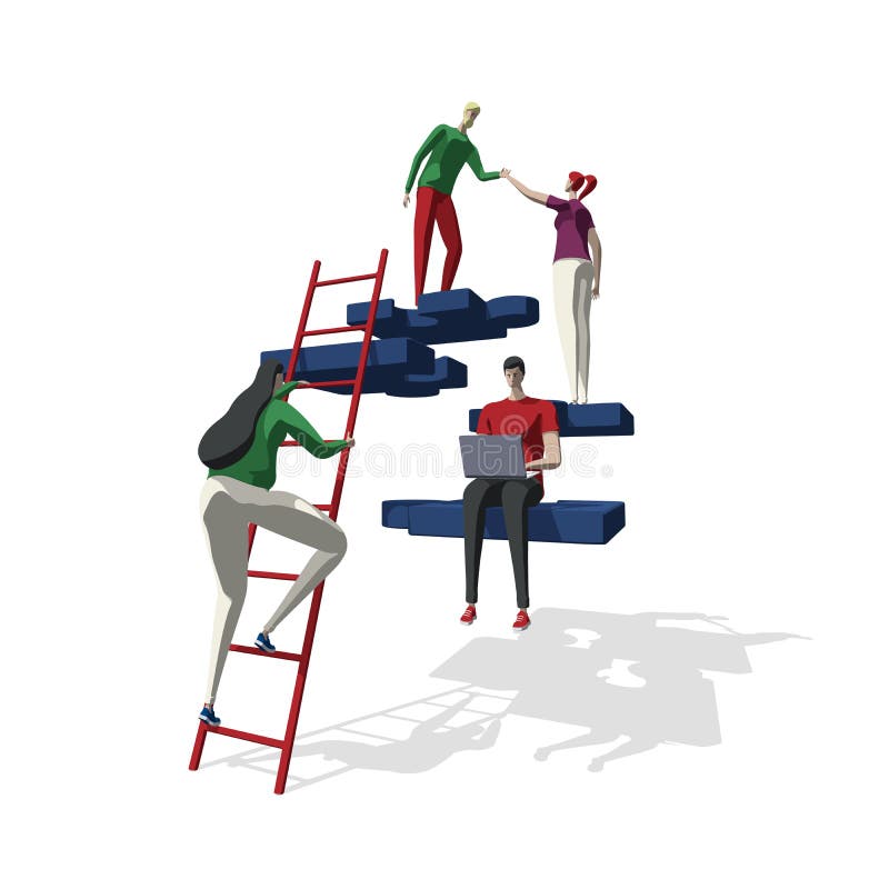 Teamwork Business Solution Concept with Persons and Puzzle Elements ... Teamwork Business Solution Concept with Persons and Puzzle Elements ...