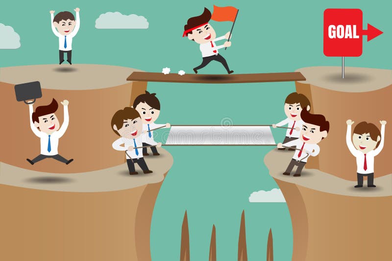 Teamwork, Businessman Helping To Achieve the Goal Stock Vector ...