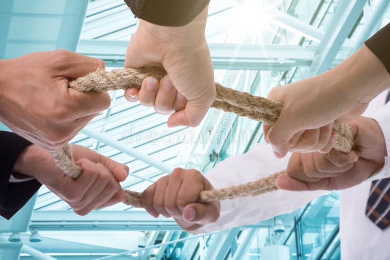 Teamwork Businessman Team ,team People Hold Rope Circle Concept Stock ...