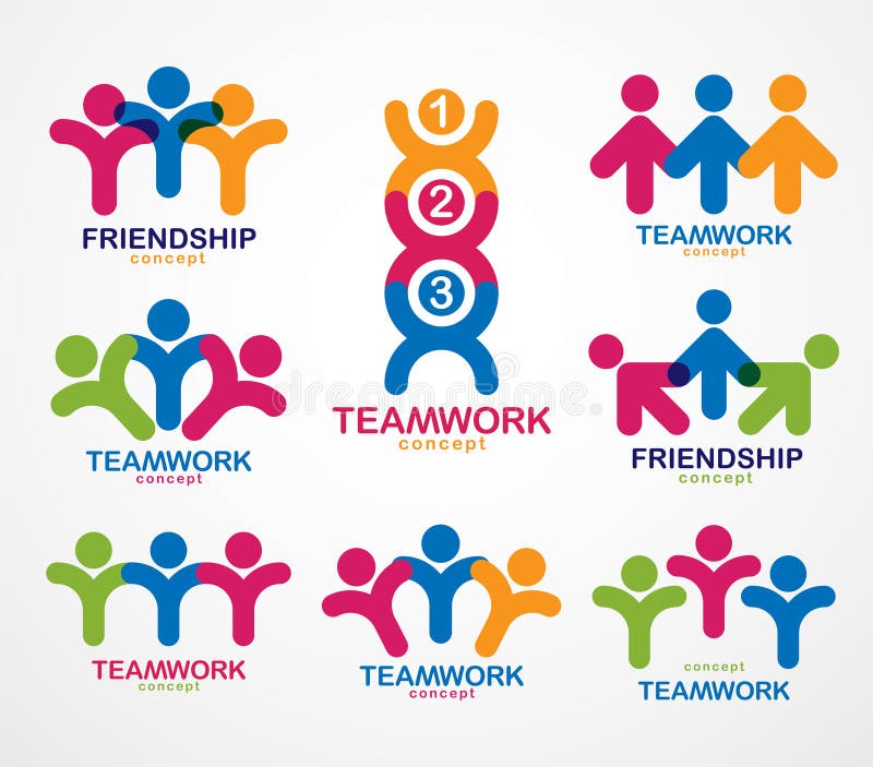 Teamwork Businessman Unity and Cooperation Concepts Created with Simple ...